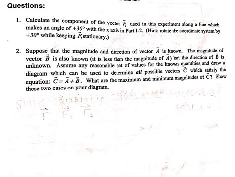 Solved Questions Calculate The Component Of The Vector Chegg