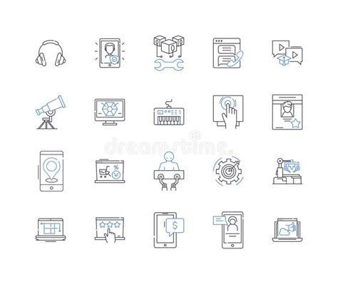 Digital Solutions Line Icons Collection Innovation Disruption