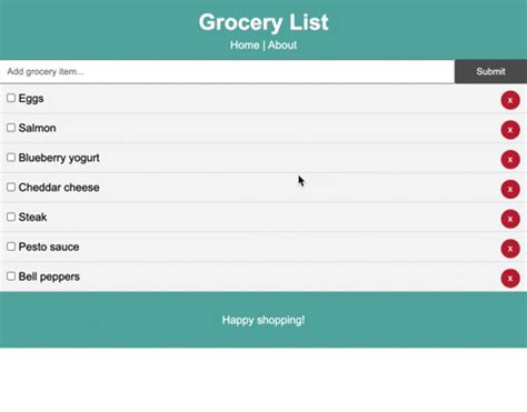 Github Codecaviette Grocery List This Responsive App Creates A Grocery List Through The