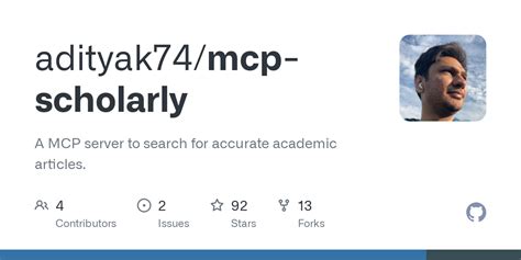 Mcp Scholarly README Md At Main Adityak74 Mcp Scholarly GitHub