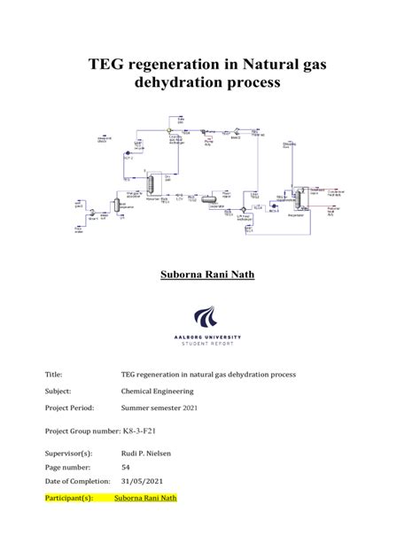 Teg Regeneration In Natural Gas Dehydration Aspen Hysys Simulation