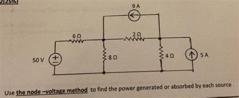 Solved Use The Node Voltage Method To Find The Power Chegg Com