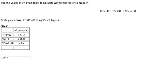 solved use the values of s degree given below to calculate