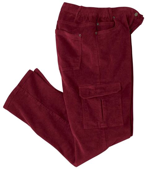 Mens Burgundy Corduroy Cargo Pants Atlas For Men