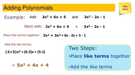 addition and subtraction in polynomials