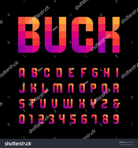 Mosaic Font Vector Alphabet With Latin Letters Royalty Free Stock