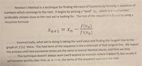 Solved Newtons Method Is A Technique For Finding The Roots