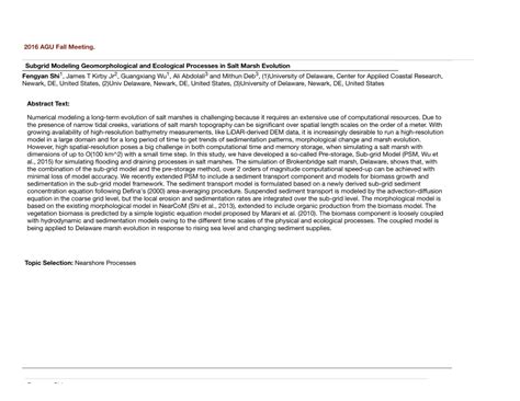 Pdf Subgrid Modeling Geomorphological And Ecological Processes In