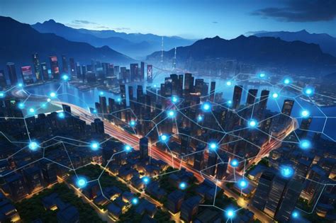 Premium AI Image Connected Urban Landscapes Smart City Photo
