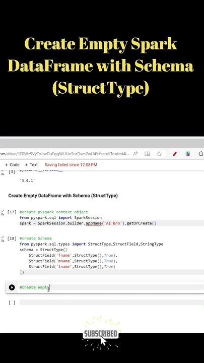 Pyspark Tutorial In 30 Create Empty Df With Schema Structtype Ai