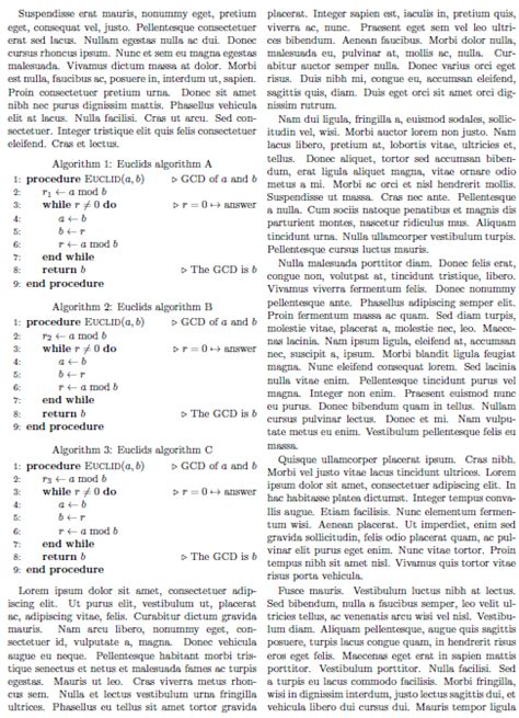 Floats 3 Algorithms In The Same Column With Algorithmic Tex Latex