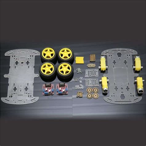 Kit Chassi 4 Rodas para Robô Ponte H L298N Tecnotronics