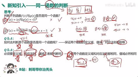 高一上第七讲函数的概念及其表示 上 part4 同一函数的判断 哔哩哔哩