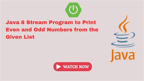 Java 8 Stream Program To Print Even And Odd Numbers From List Frequently Asked Interview