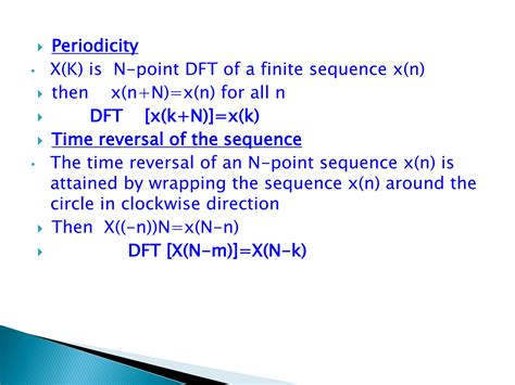Dft Discrete Fourier Transform And Its Properties Ppt