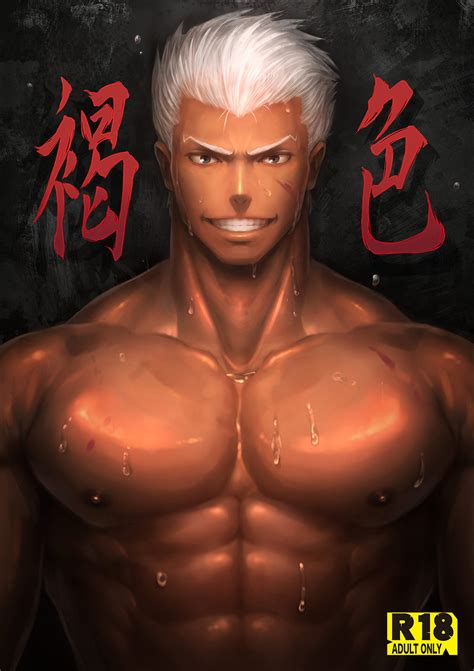 Rule 34 1boy Abs Archer Archer Fate Bara Bara Tiddies Bara Tits Big Pecs Black Background