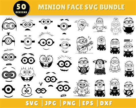 Minion Face Svg Bundle Minions Face Svg Minions Face Clipart Minion