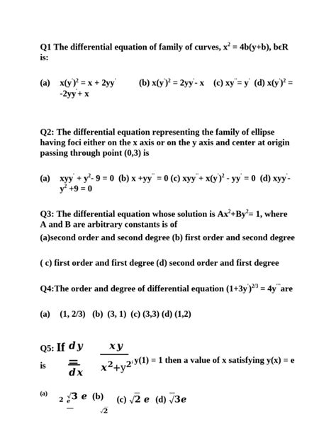 Diff Eq 28 Oct Pdf Equations Curve