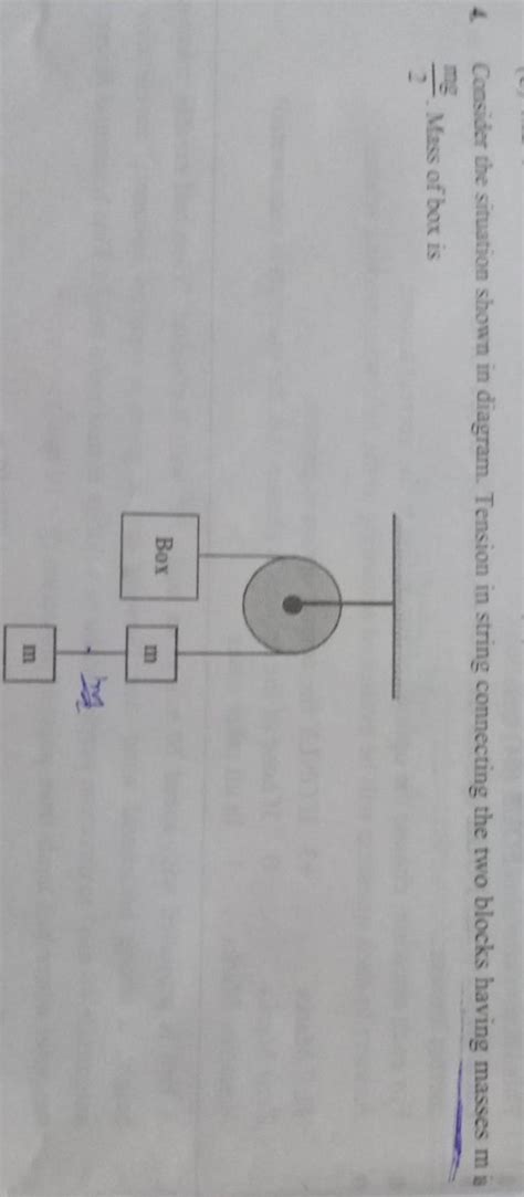 4 consider the situation shown in diagram tension in string connecting