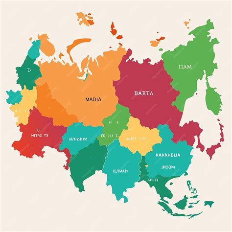 Russia Map With Borders Cities Capital Moscow And Administrative