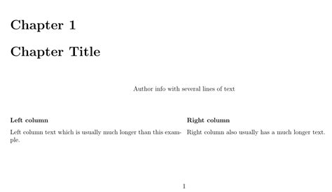 Minipage One Column Text Overlapping Two Column Text On Chapter Title Page Tex Latex Stack