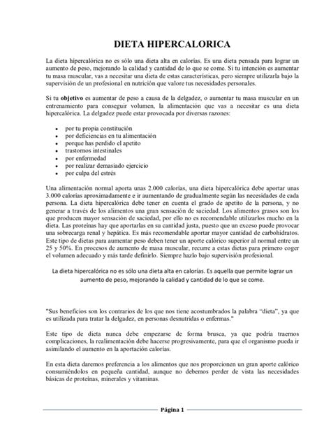Dieta Hipercalorica