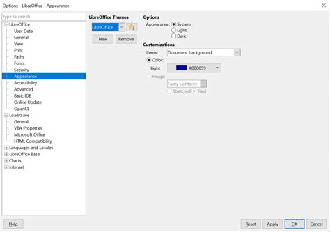 document background color choice is ignored english ask libreoffice