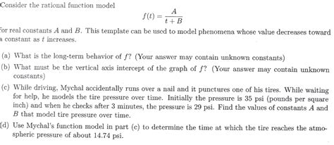 Solved Consider The Rational Function Model For Real
