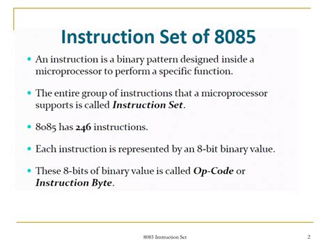 8085 Instruction Set Ppt
