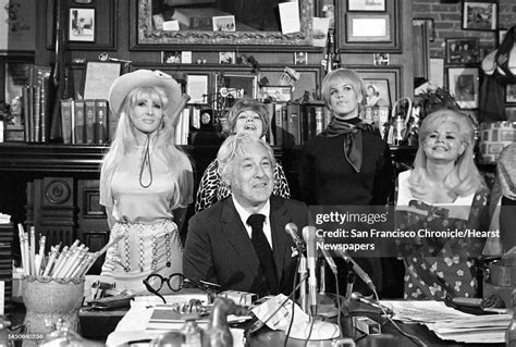 Carol Doda And Attorney Melvin Belli At A Press Conference Concerning
