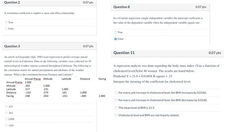 solved question 2 0 07 pts question 8 0 07 pts a correlation