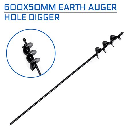 지구 오거 구멍 파는 도구 600x50mm 보어 포스트 구멍 파는 정원 심기 기계 드릴 비트 정원 오거 도구 1 개