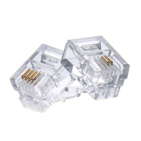 MT 5051 Gold Plated 6P2C 6P4C RJ11 Male Connector Cat 3 Plug For Telephone Modulat Plug