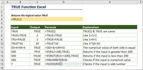 How To Use True Function In Excel With 10 Examples Exceldemy