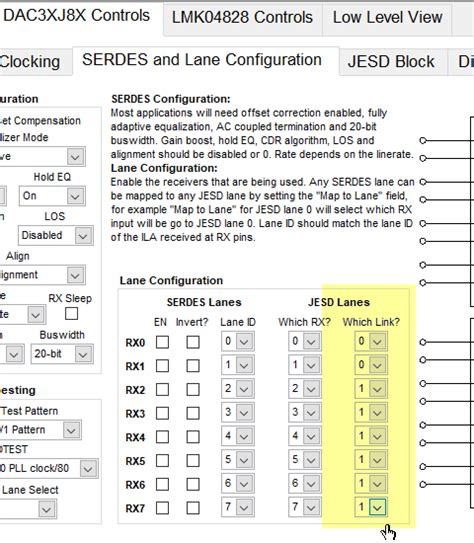 Dac37j82evm Dac Configuration For Setting Up Loopback With Ads54j66 Data Converters Forum