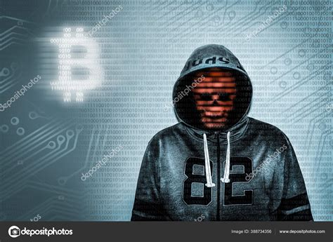 Hacker Screen Binary Code Botcoin Icon Him Stock Photo By Madrolly