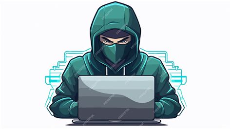 Cartoon Hacker Character Avatar Icon Vector Illustration Premium Ai Generated Vector
