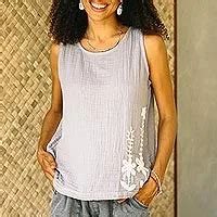 Spring Womens Tees And Tank Tops Embellished At Novica