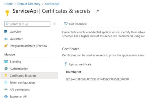 implement azure ad client credentials flow using client certificates for service apis software