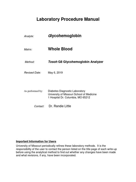Tosoh Pdf Glycated Hemoglobin