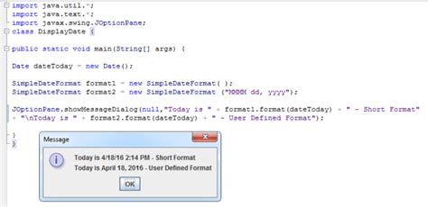 Display Date And Time In Java