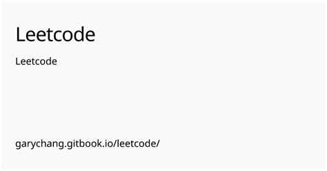 Leetcode Leetcode