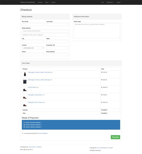 Python E Commerce Carlo Fontanos