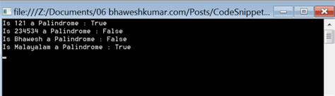 Snippet Palindrome Using C Bhawesh Kumar