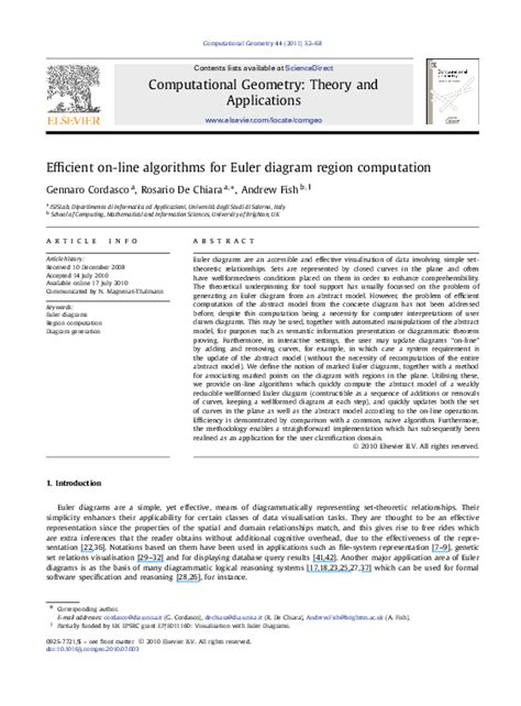 Pdf Efficient On Line Algorithms For Euler Diagram Region Computation