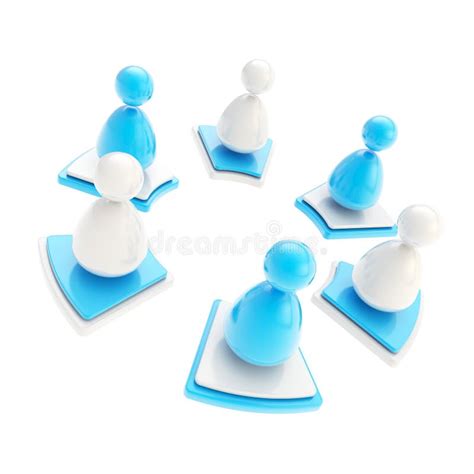 Multi User Network Connection Emblem Icon Isolated Stock Illustration