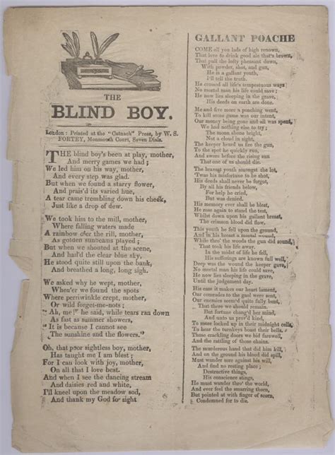 The Blind Boy Broadside Ballad