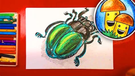 Как нарисовать ЖУКА урок рисования для детей от РыбаКит Youtube