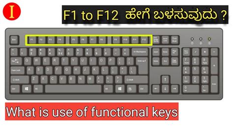 What Are The Uses Of Functional Keys F1 To F12 In Keyboard Basic Computer Knowledge Youtube
