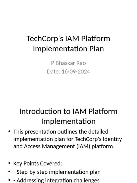 Techcorp Iam Implementation Plan Pdf